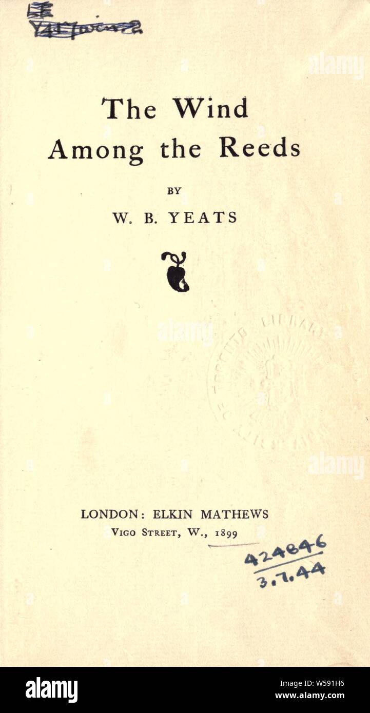 William b yeats book hi-res stock photography and images - Alamy