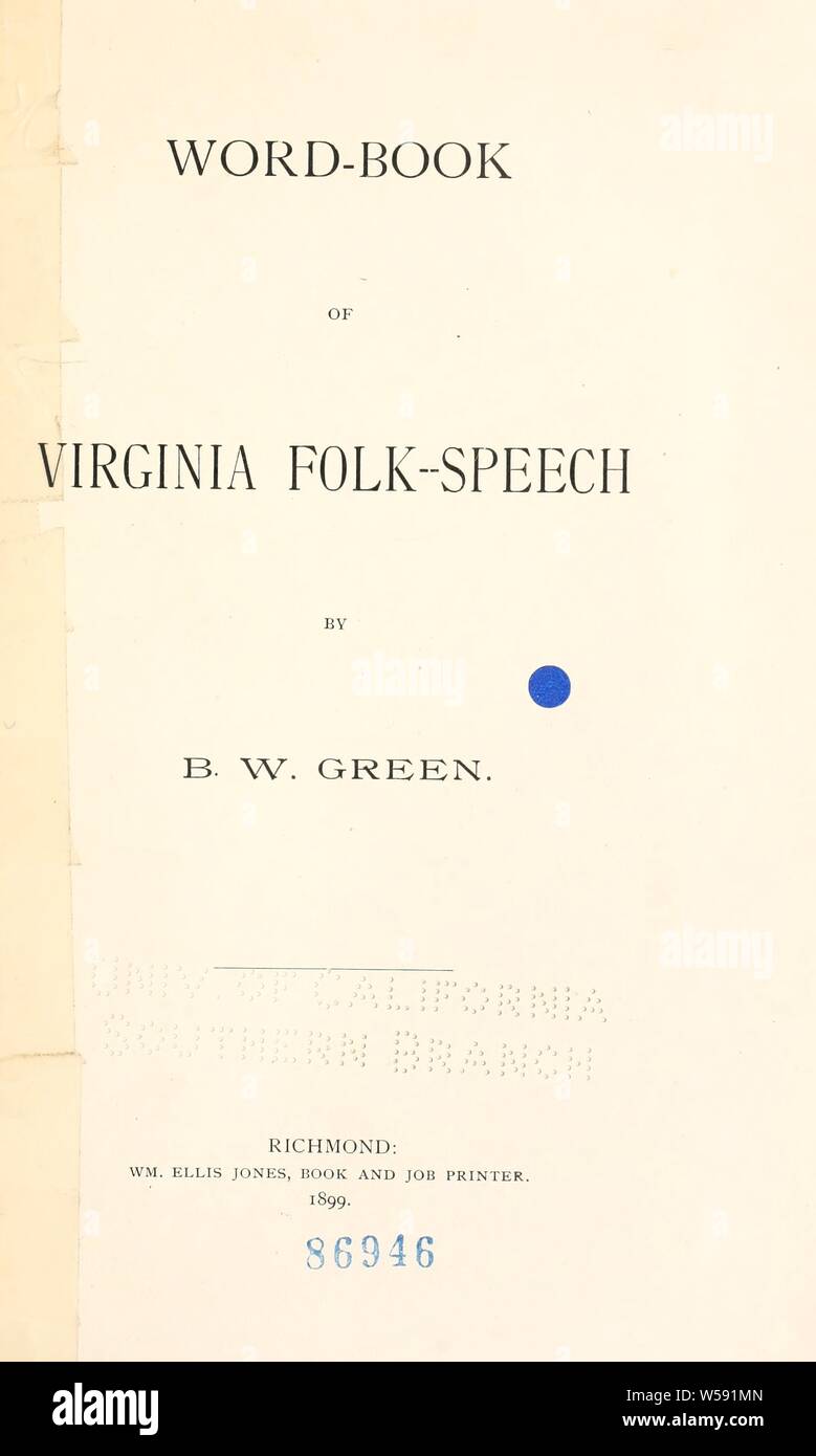 Virginia folk speech hi-res stock photography and images - Alamy