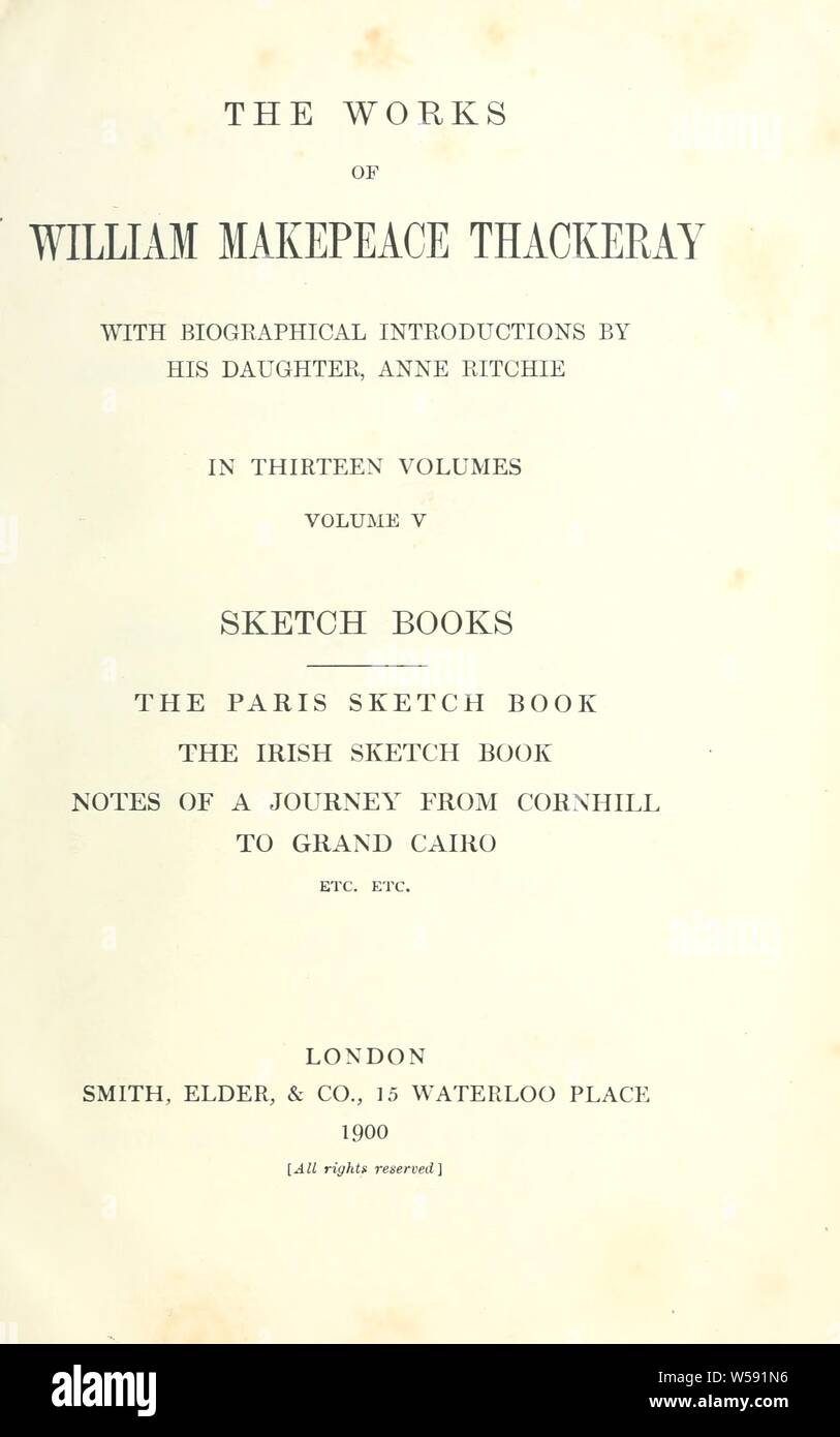 Works : Thackeray, William Makepeace, 1811-1863 Stock Photo - Alamy