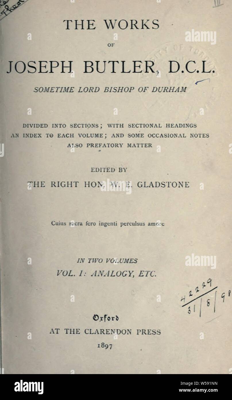 The works of Joseph Butler : divided into sections ; with sectional ...