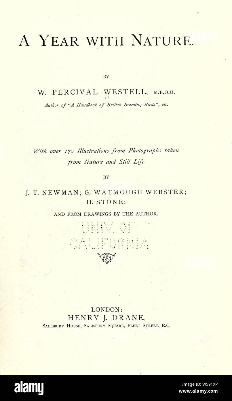 A year with nature : Westell, W. Percival (William Percival), 1874-1937 ...