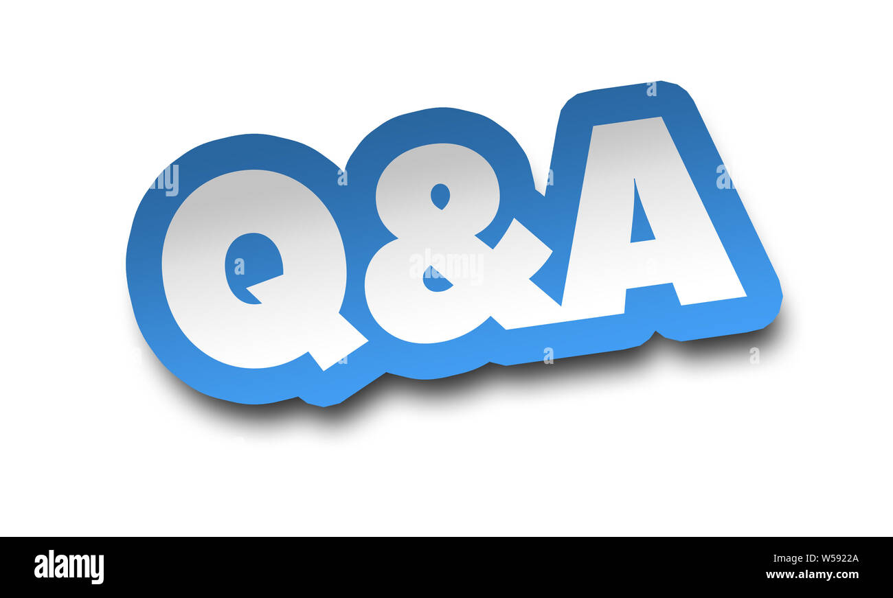 q and a concept 3d illustration isolated on white background Stock ...