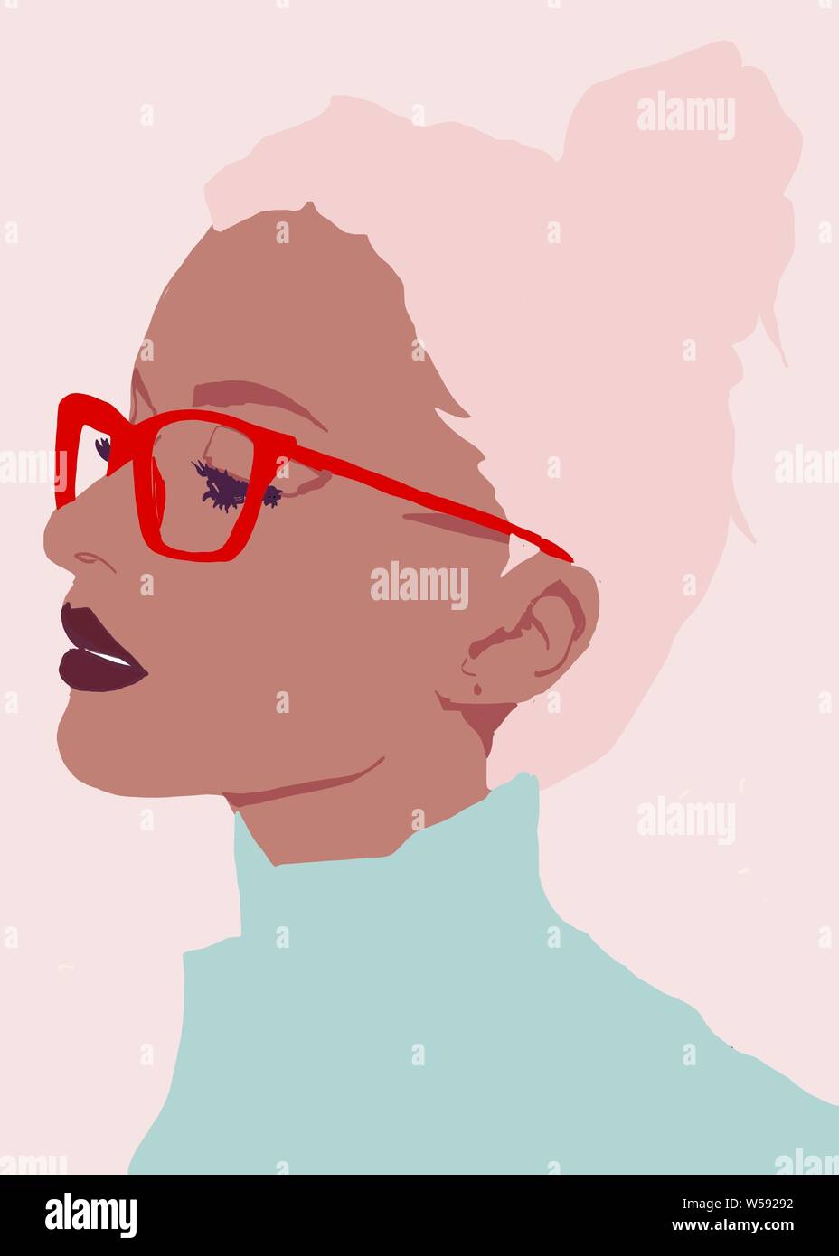 Illustration Make up on different races of trendy girl or women ...