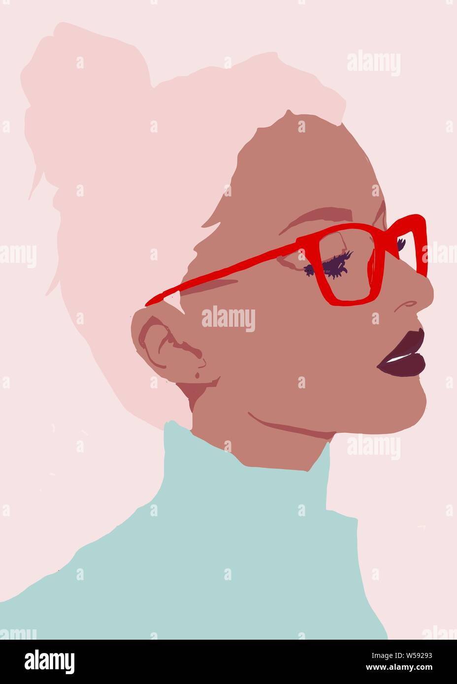 Illustration Make up on different races of trendy girl or women ...