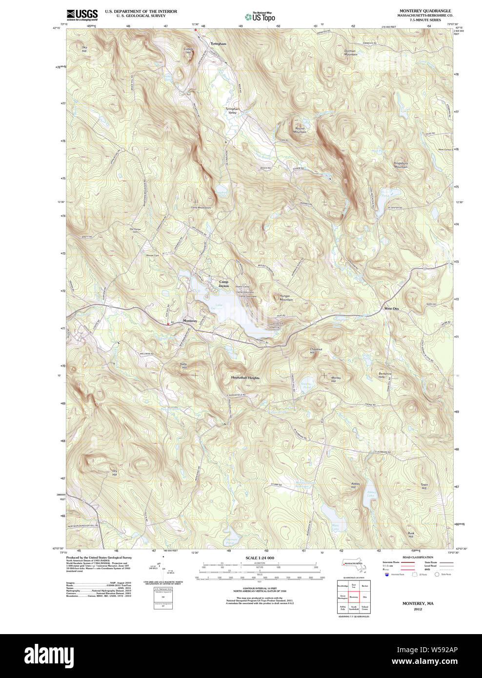 Massachusetts USGS Historical Topo Map MA Monterey 20120524 TM ...
