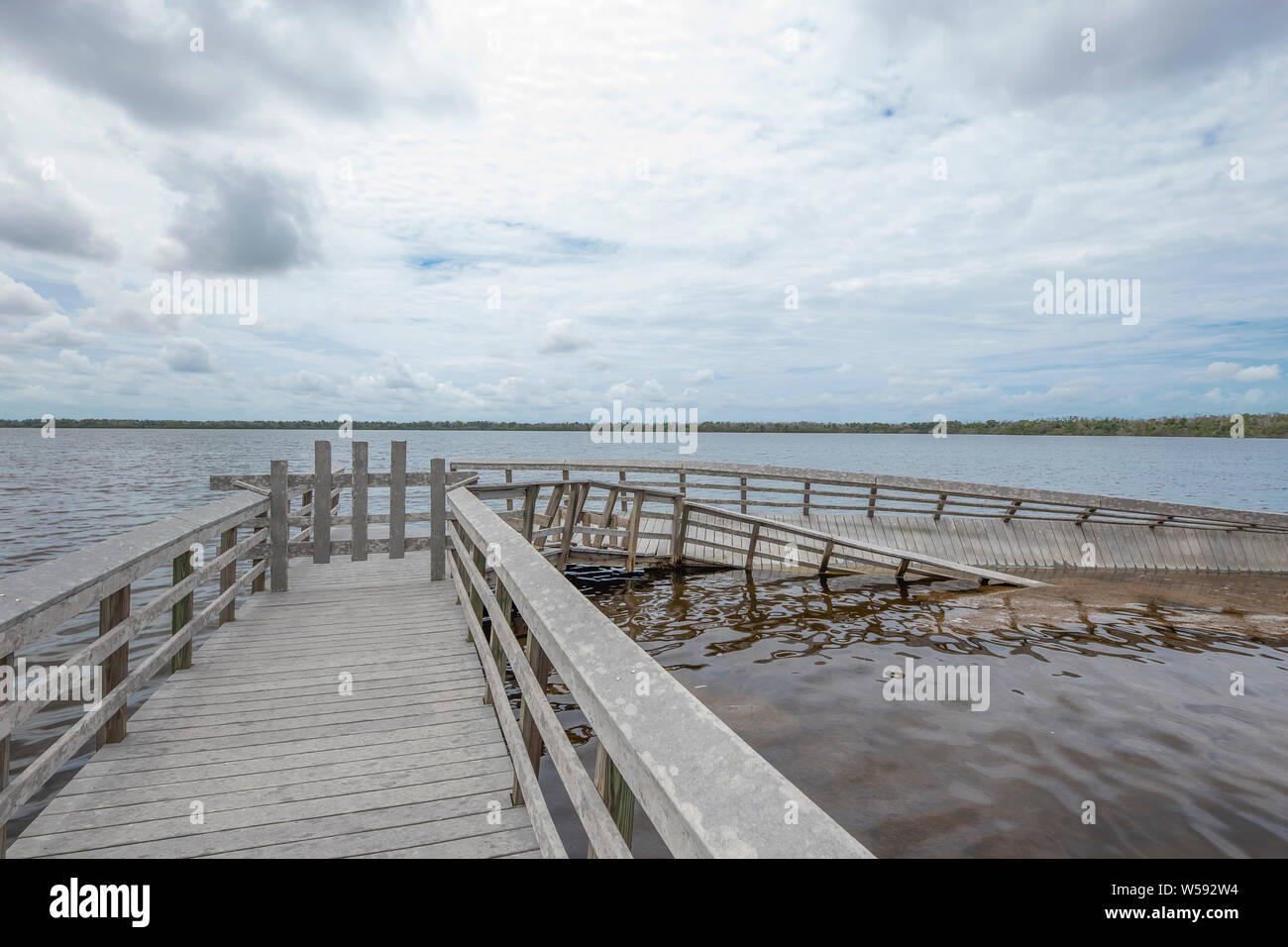 Damage from Hurricane Irma is still evident on the boardwalk trail at ...