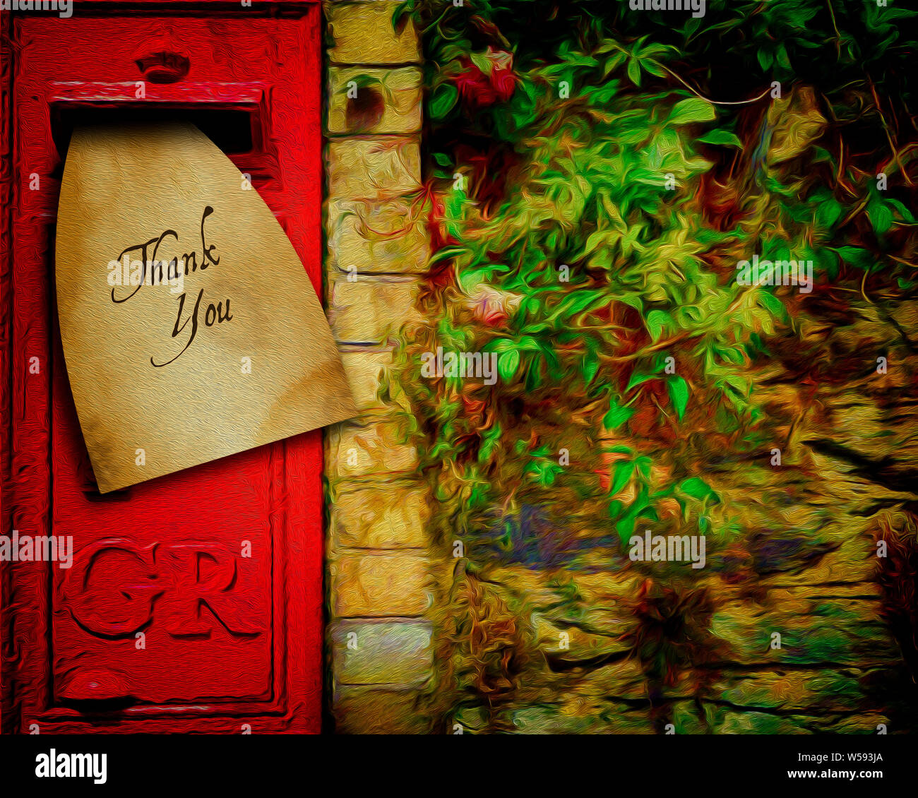 DIGITAL ART CONCEPT: Thank You Card design Stock Photo - Alamy