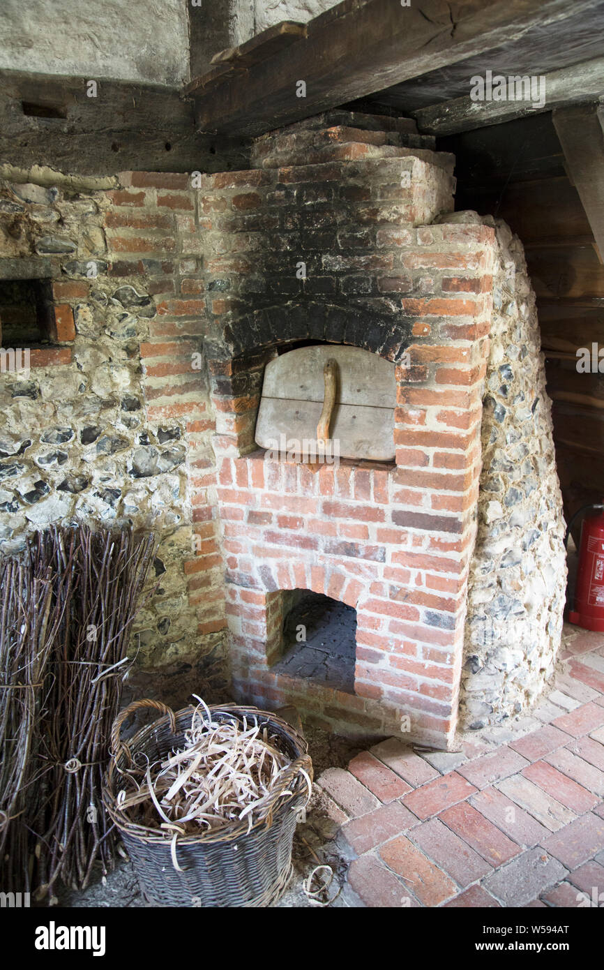 17th Century brick bake oven in restored flint brick house, Sussex ...
