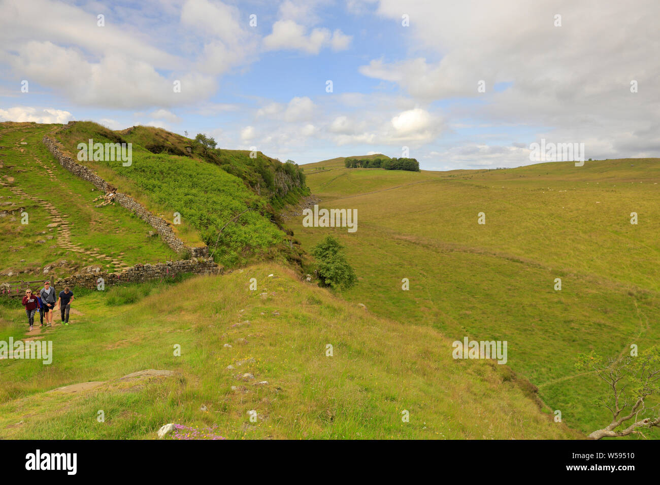Hadrian's Wall along Peel Crags to Steel Rigg, UNESCO World Heritage ...