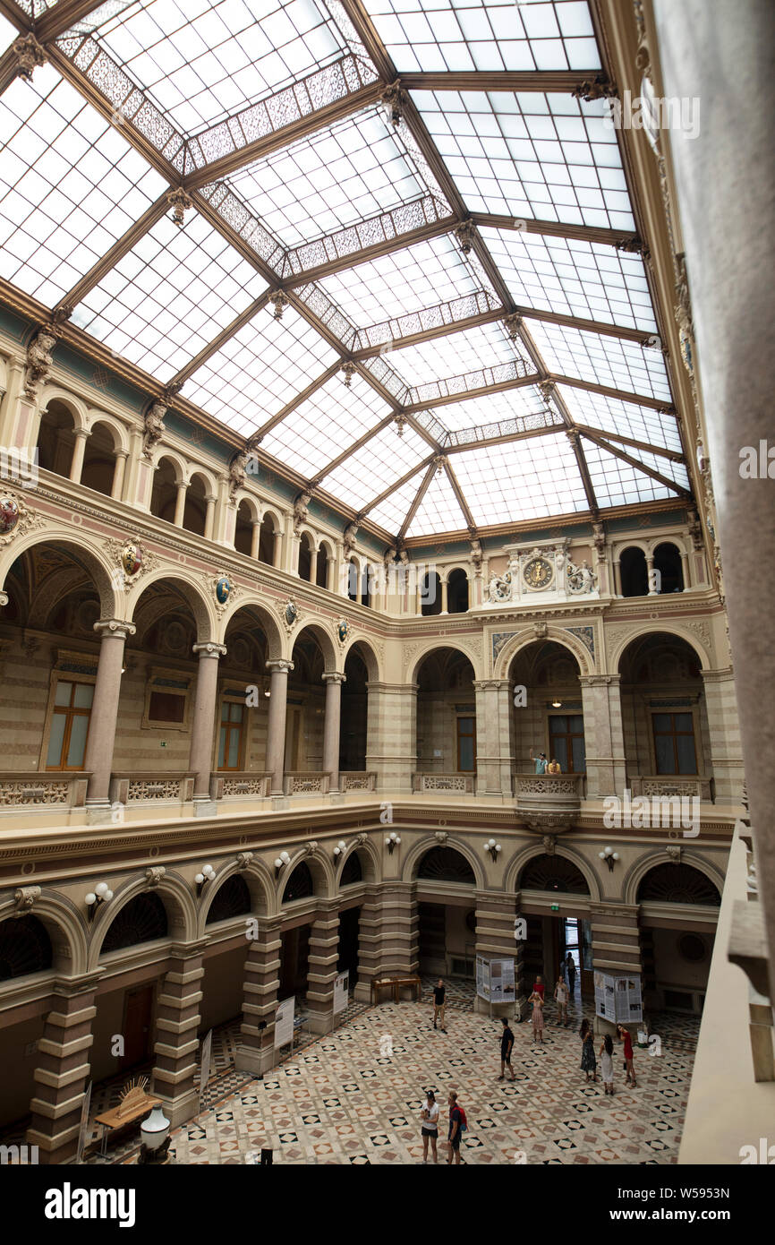 The grand atrium of the Palace of Justice (Justizpalast) city ...