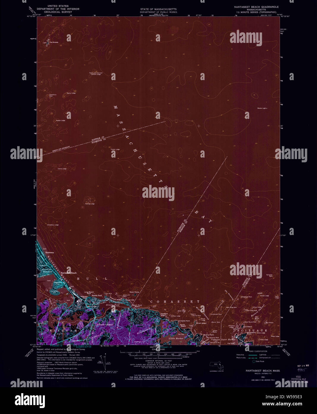 Massachusetts USGS Historical Topo Map MA Nantasket Beach 350332 1961 ...