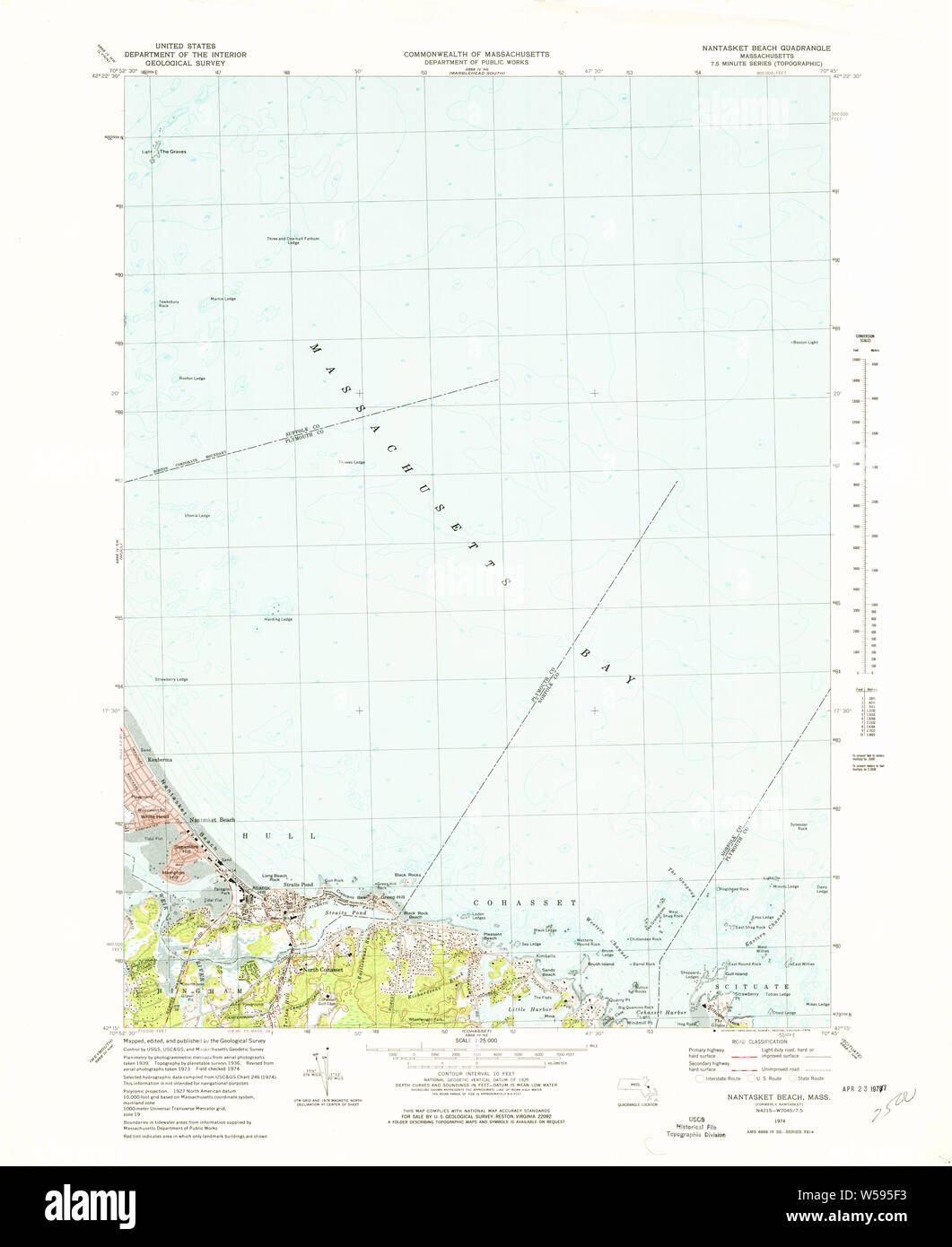 Massachusetts USGS Historical Topo Map MA Nantasket Beach 350334 1974 ...