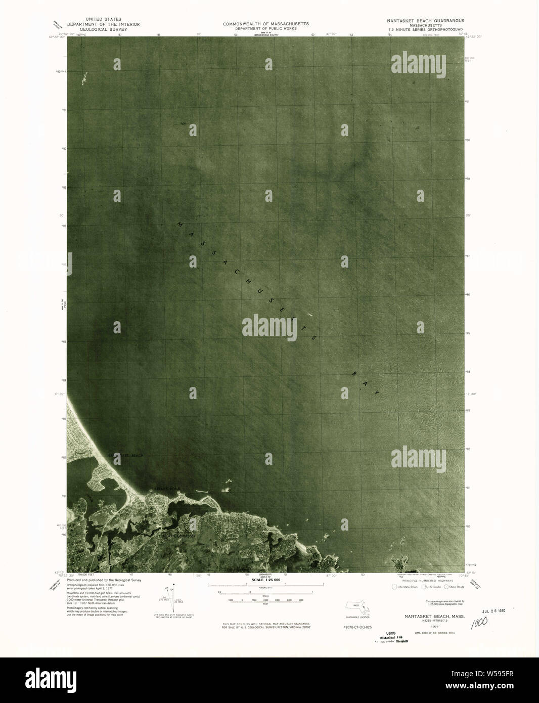 Massachusetts USGS Historical Topo Map MA Nantasket Beach 350335 1977 ...
