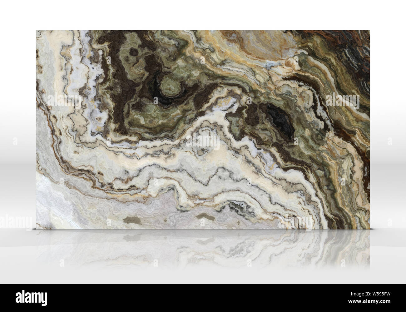 Multicolor marble tile standing on the white background with ...