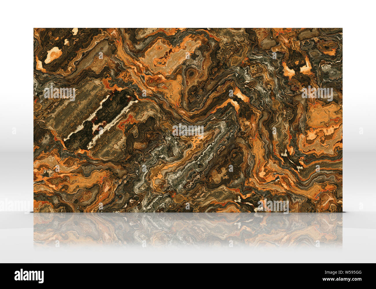 Multicolor marble tile standing on the white background with ...