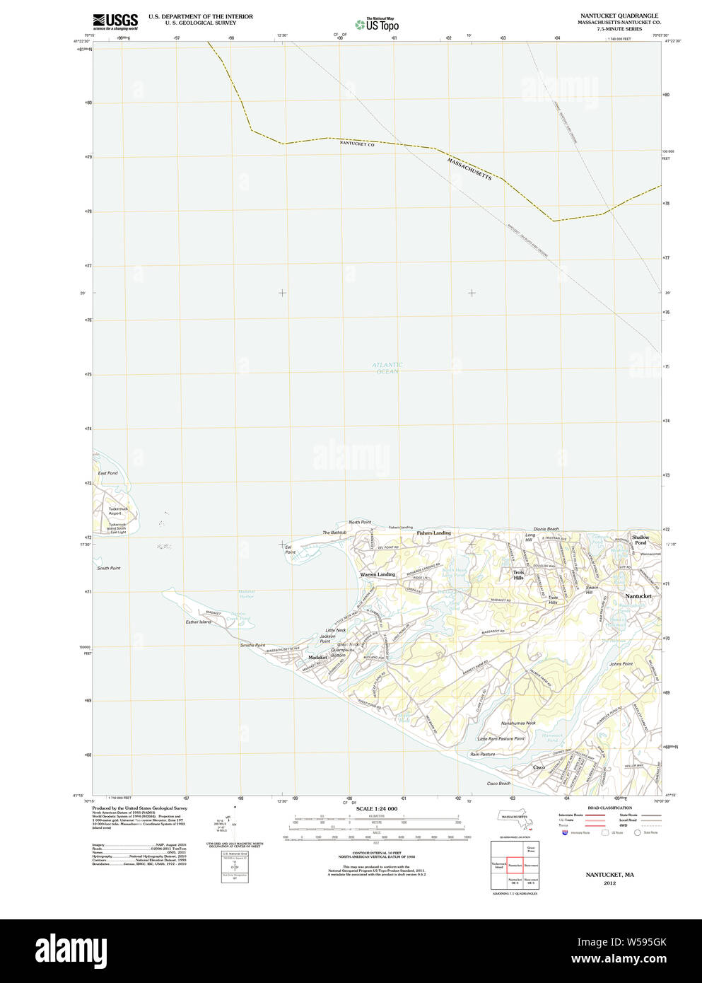 Massachusetts USGS Historical Topo Map MA Nantucket 20120527 TM ...