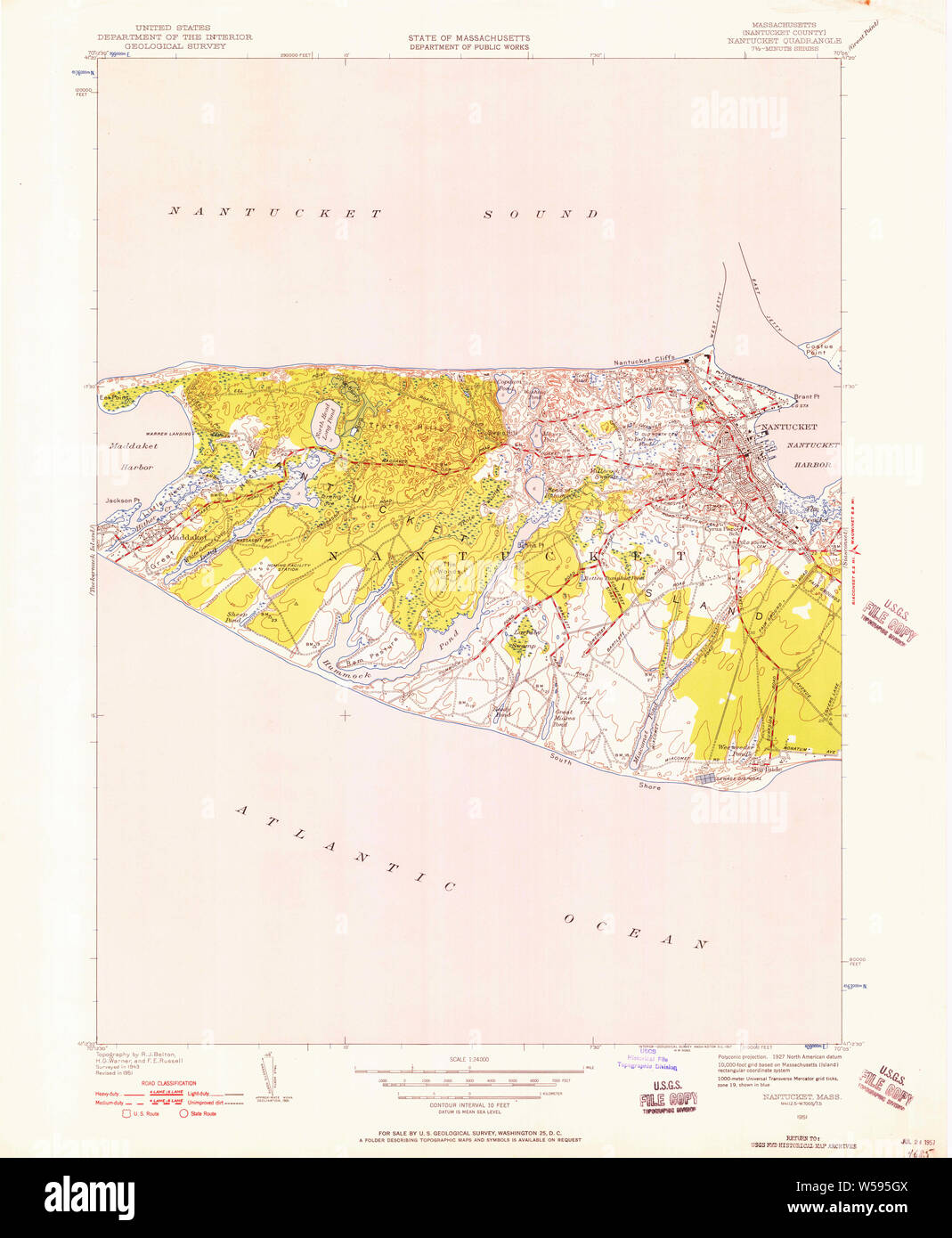 Massachusetts USGS Historical Topo Map MA Nantucket 350337 1951 24000 ...