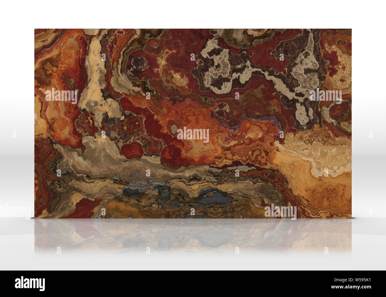 Multicolor marble tile standing on the white background with ...