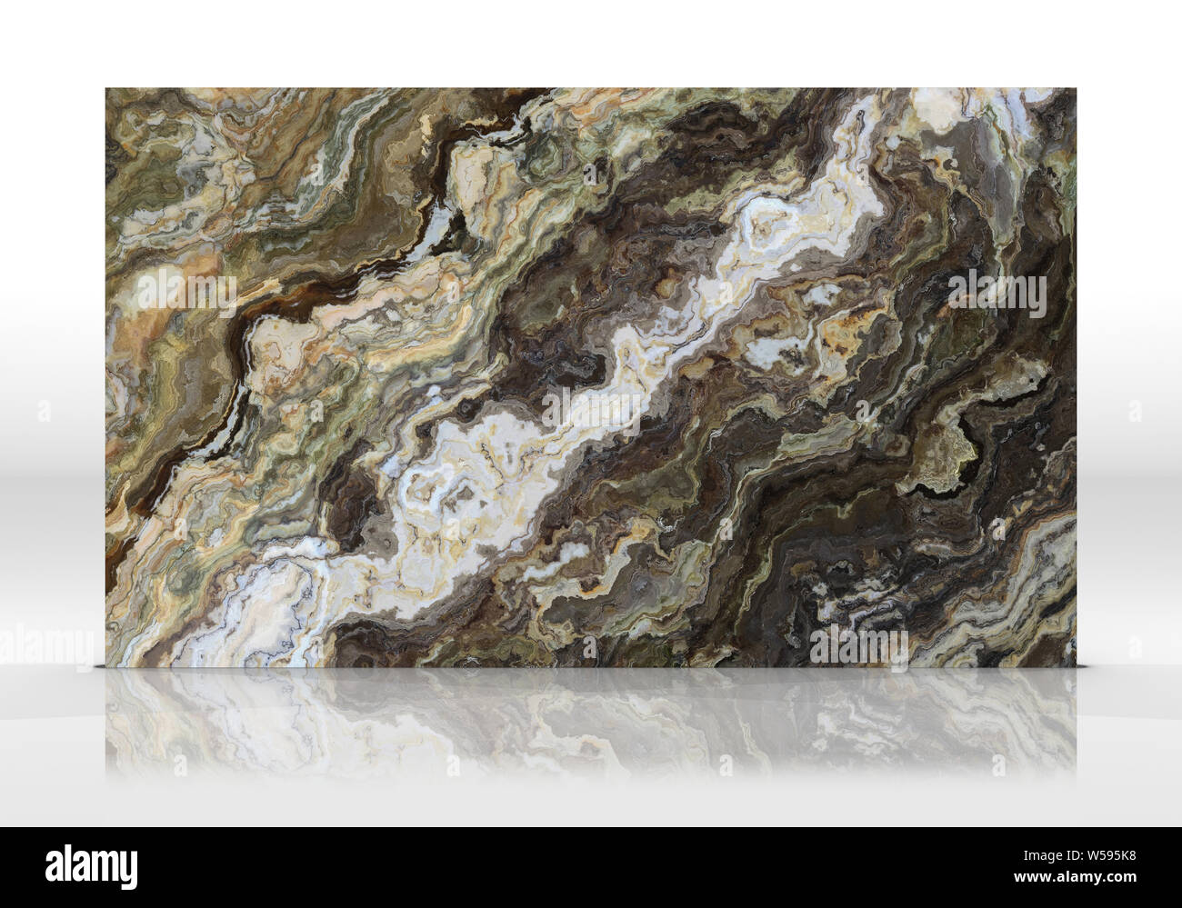 Multicolor marble tile standing on the white background with ...