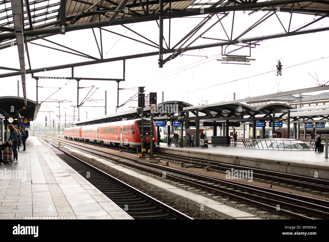 A Deutsche Bahn train on the platform at the Hauptbahnhof (main train ...