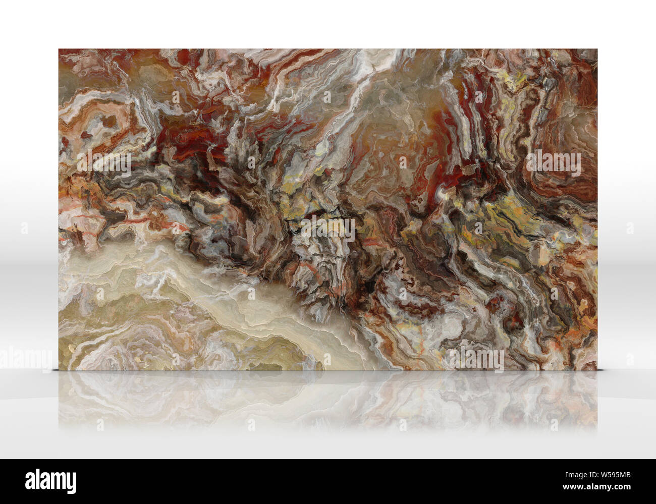 Multicolor marble tile standing on the white background with ...