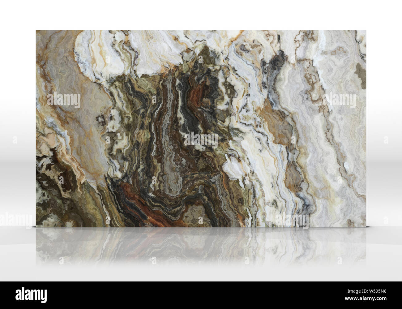Multicolor marble tile standing on the white background with ...