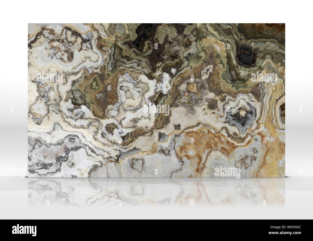 Multicolor marble tile standing on the white background with ...