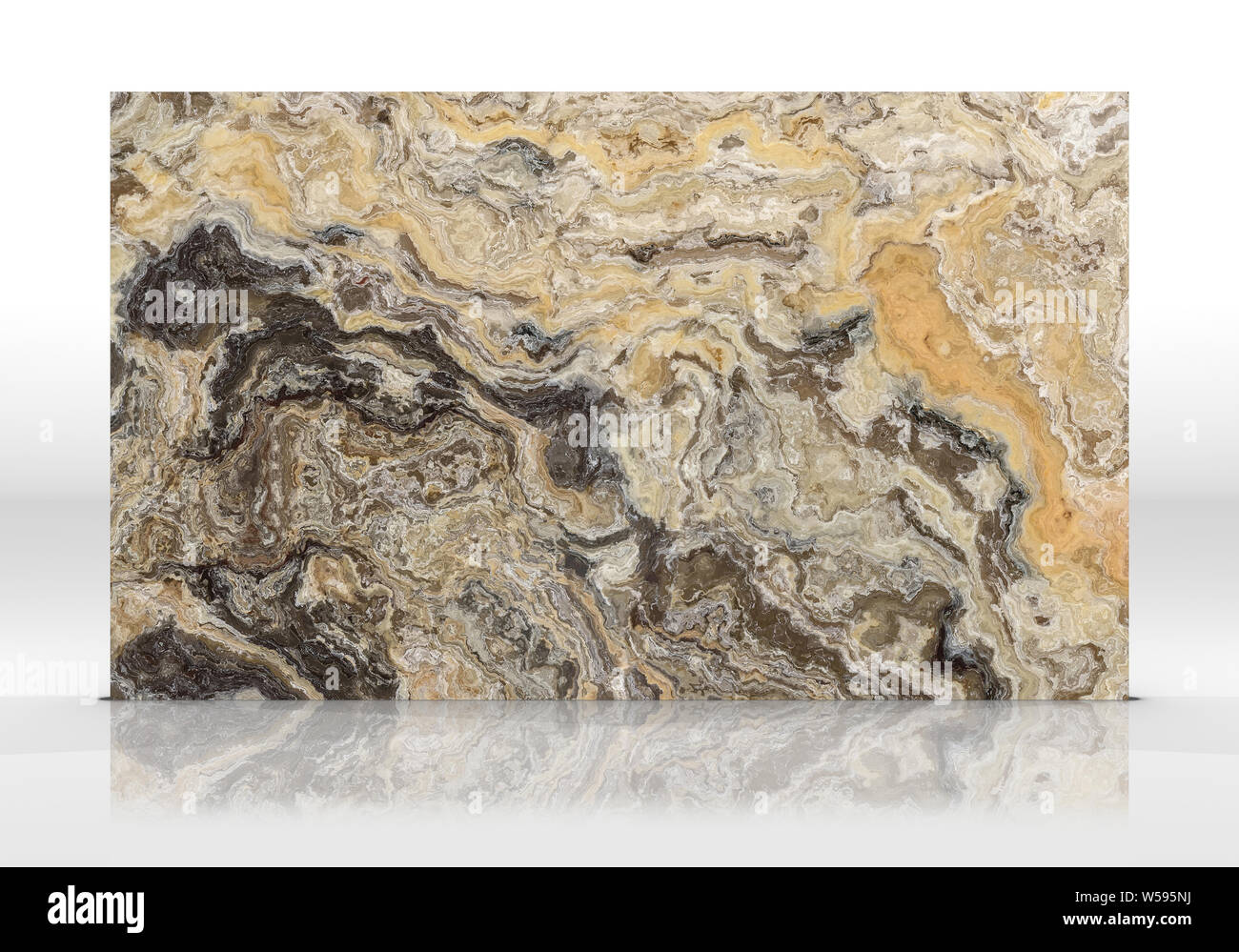 Multicolor marble tile standing on the white background with ...