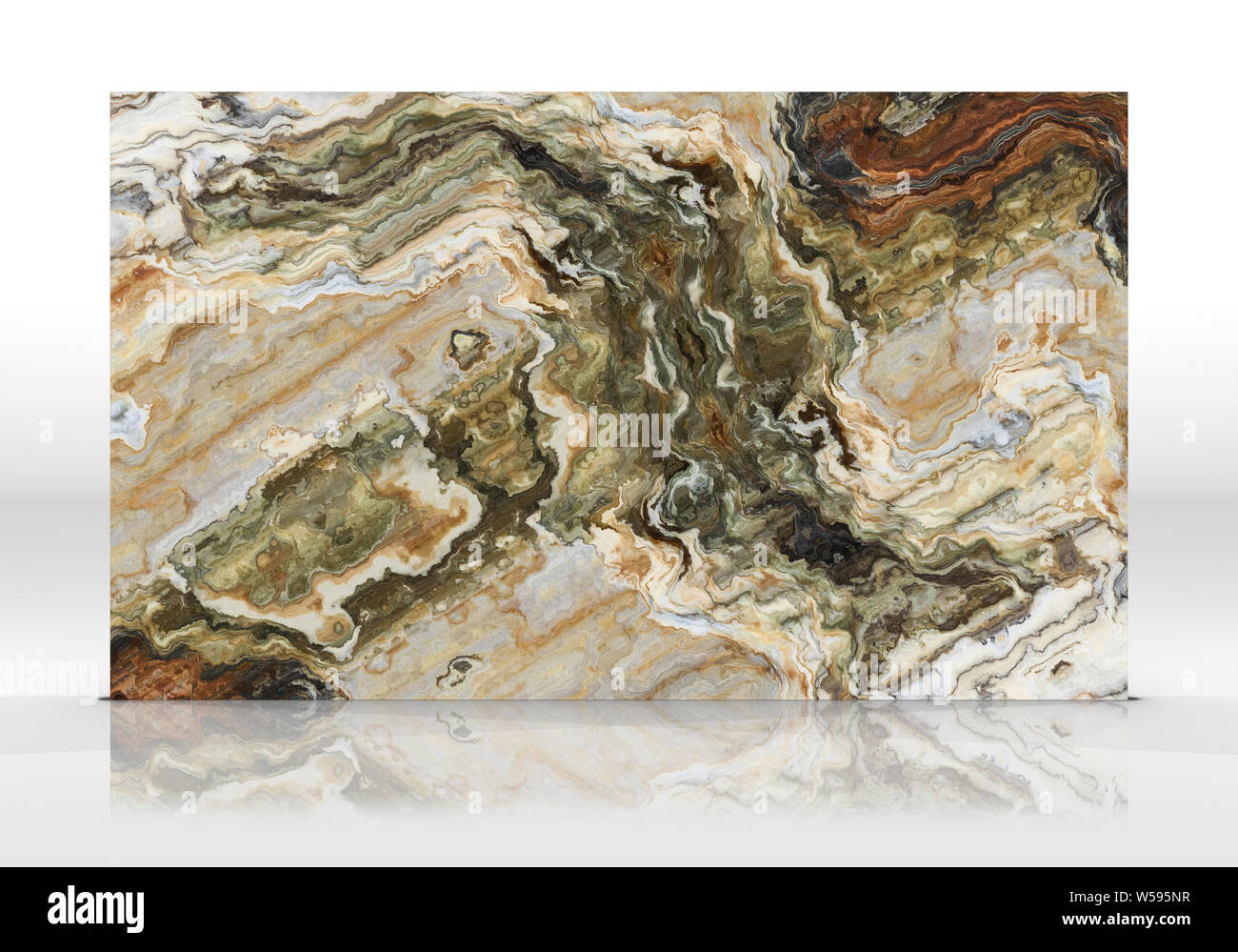 Multicolor marble tile standing on the white background with ...