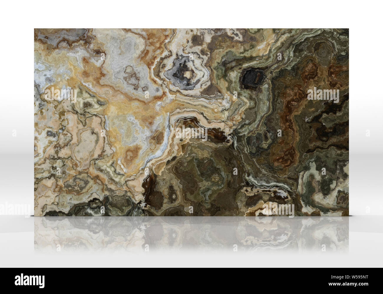 Multicolor marble tile standing on the white background with ...