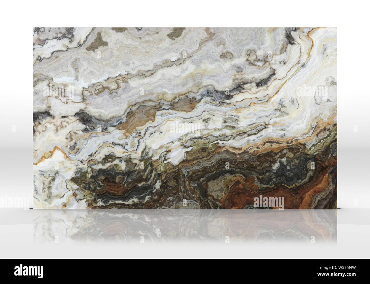 Multicolor marble tile standing on the white background with ...