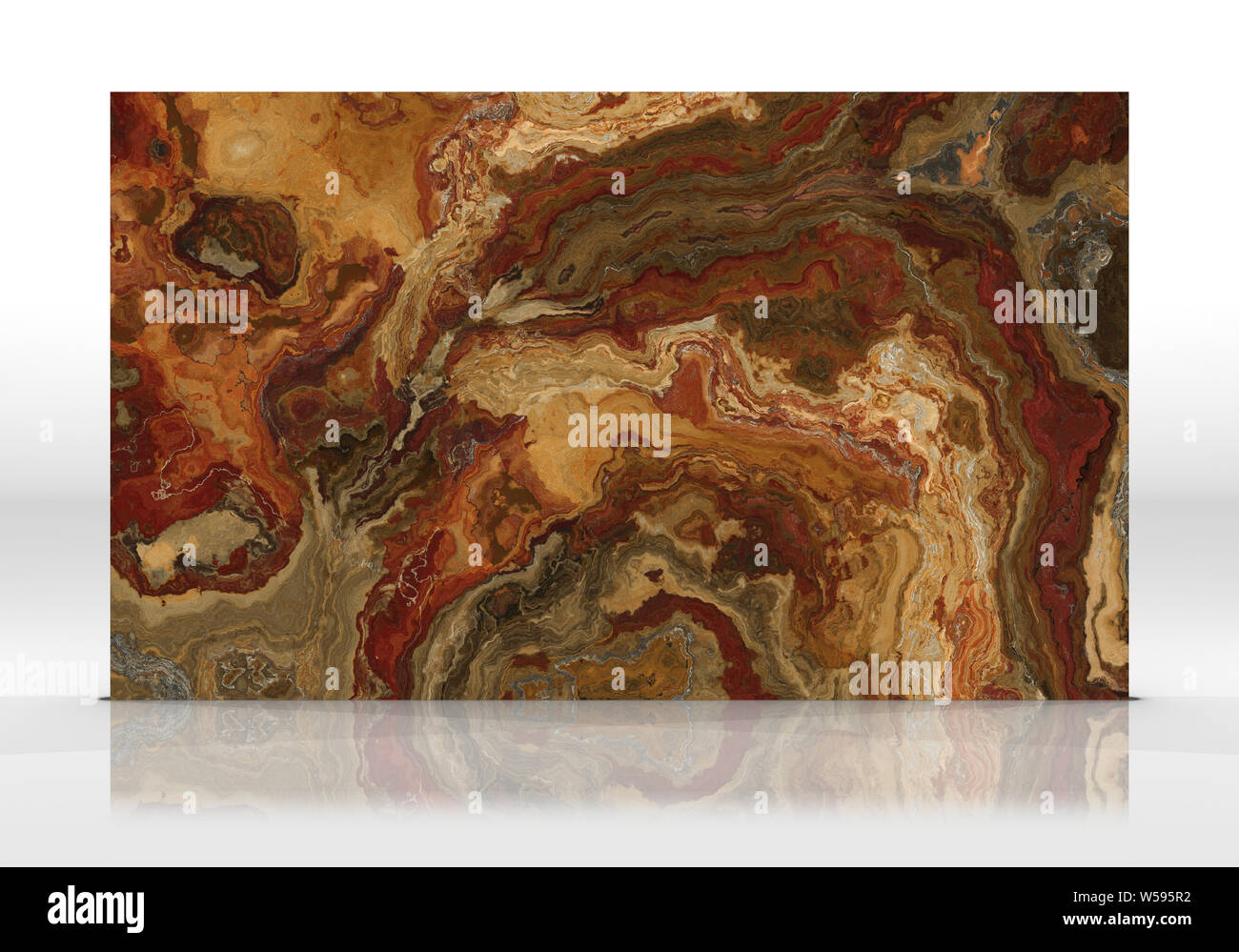 Multicolor marble tile standing on the white background with ...