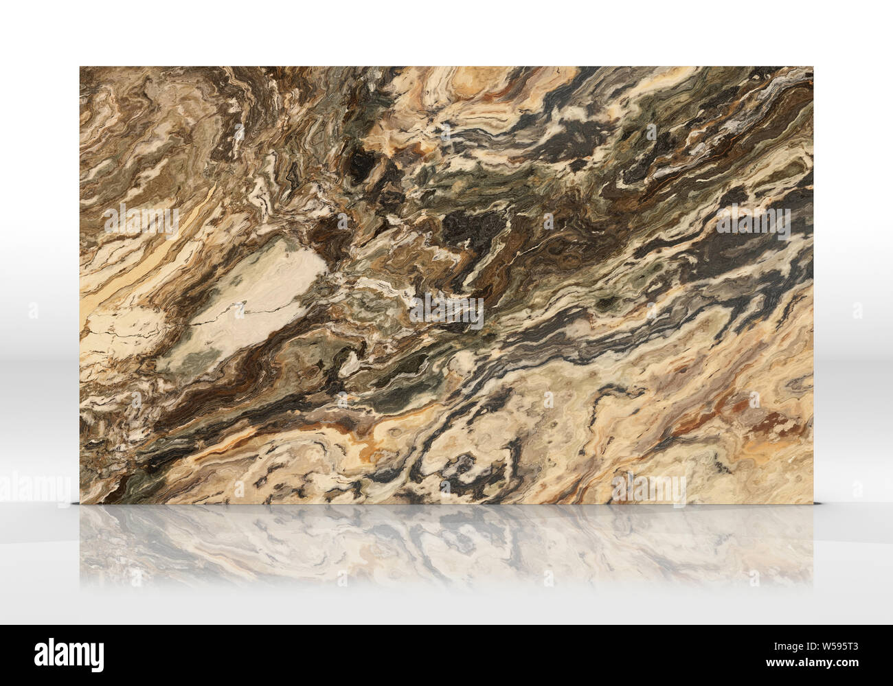 Multicolor marble tile standing on the white background with ...