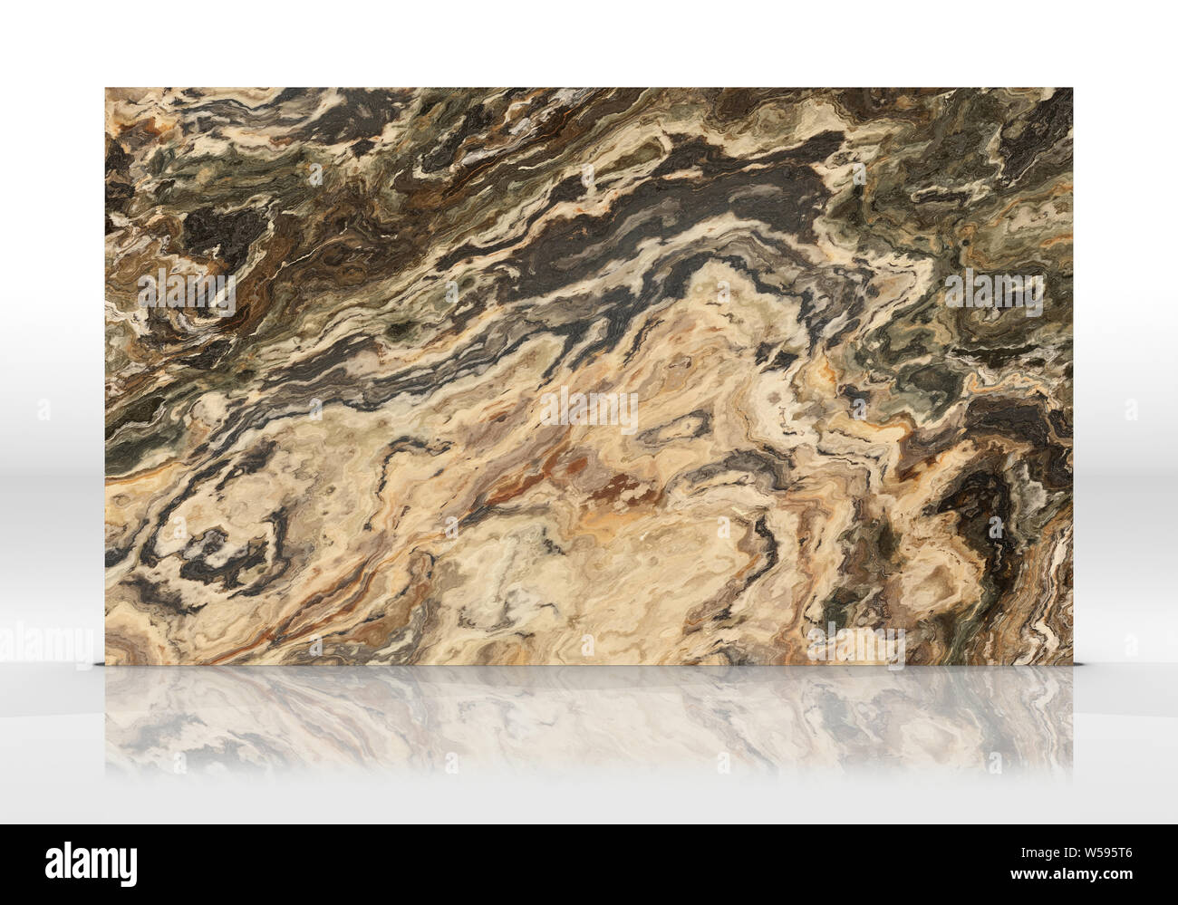 Multicolor marble tile standing on the white background with ...