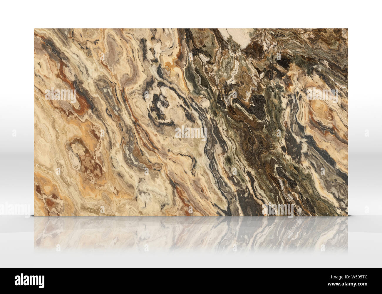 Multicolor marble tile standing on the white background with ...