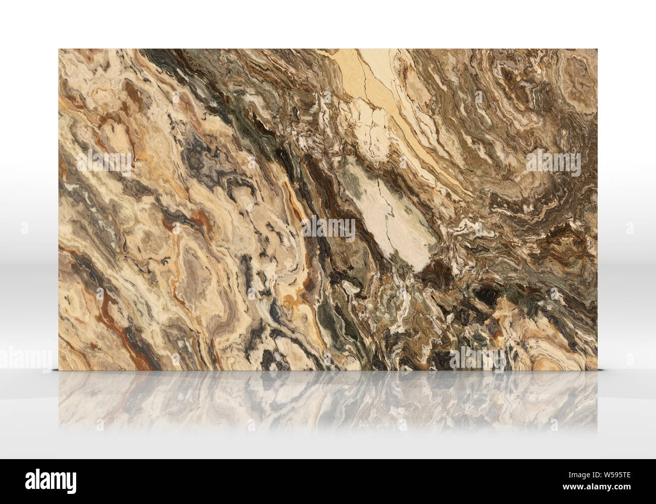 Multicolor marble tile standing on the white background with ...