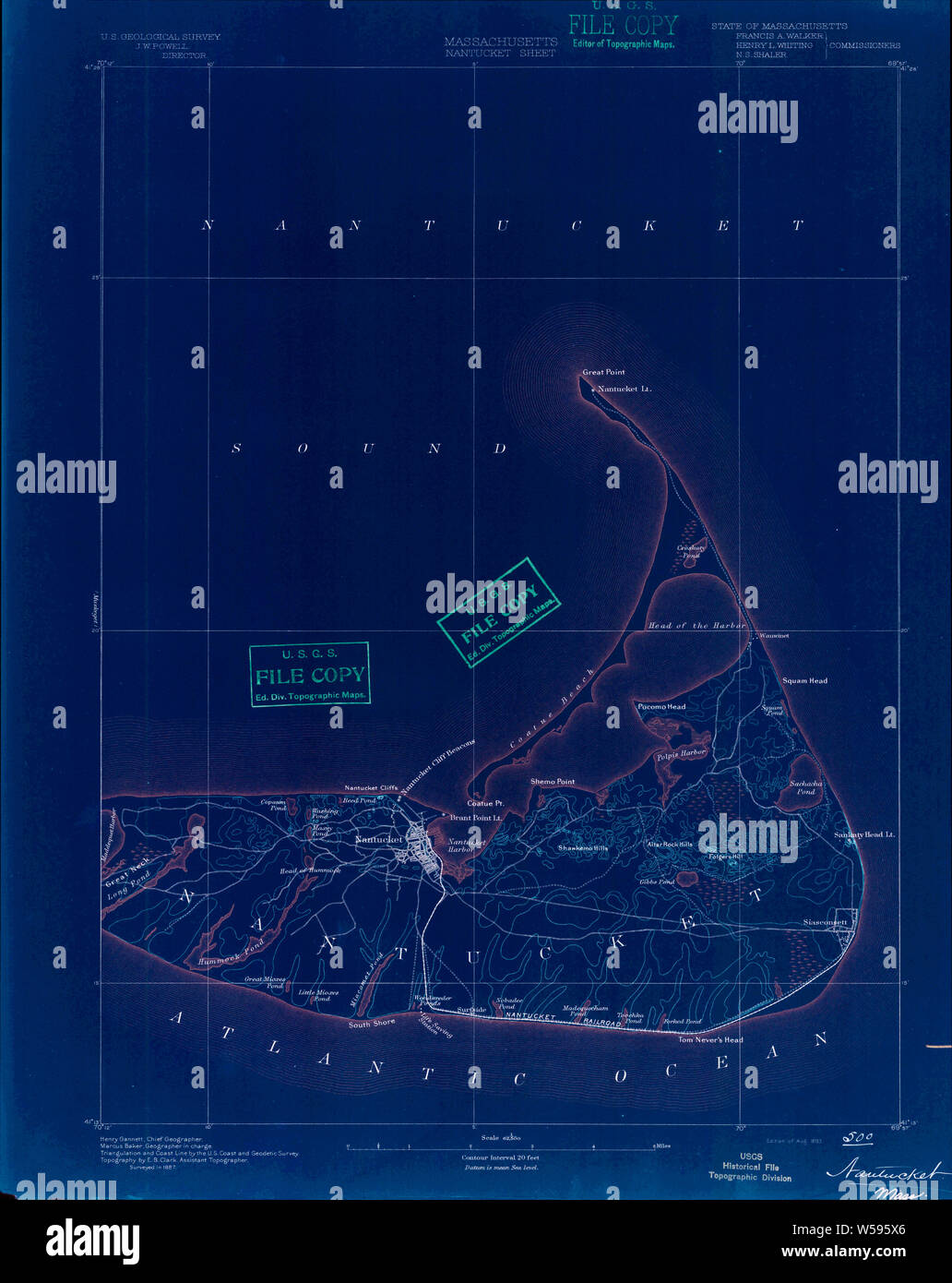 Massachusetts USGS Historical Topo Map MA Nantucket 352870 1893 62500 ...