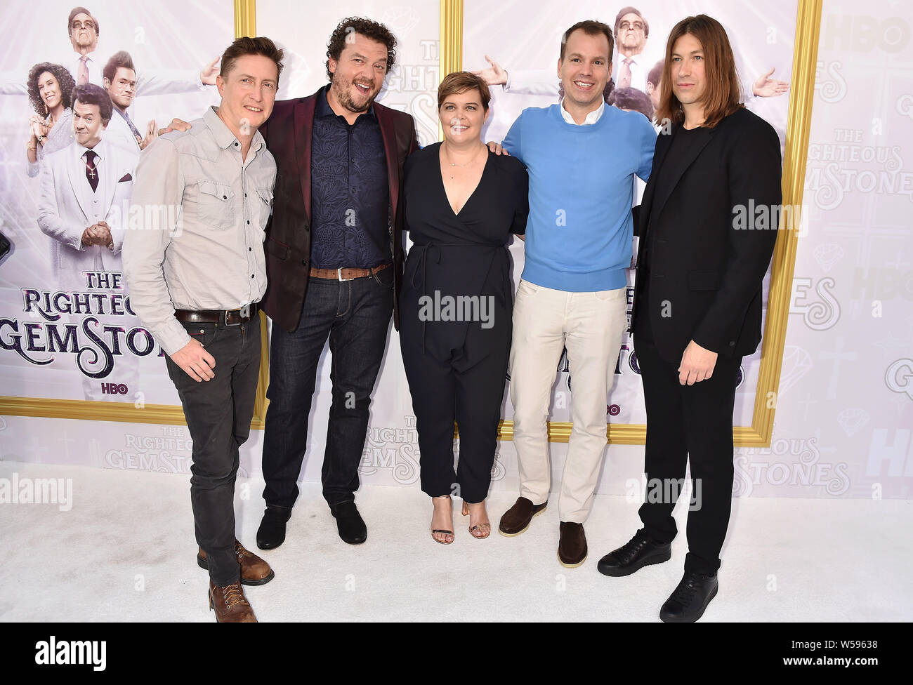 HOLLYWOOD, CA - JULY 25: (L-R) David Gordon Green, Danny McBride, Amy ...