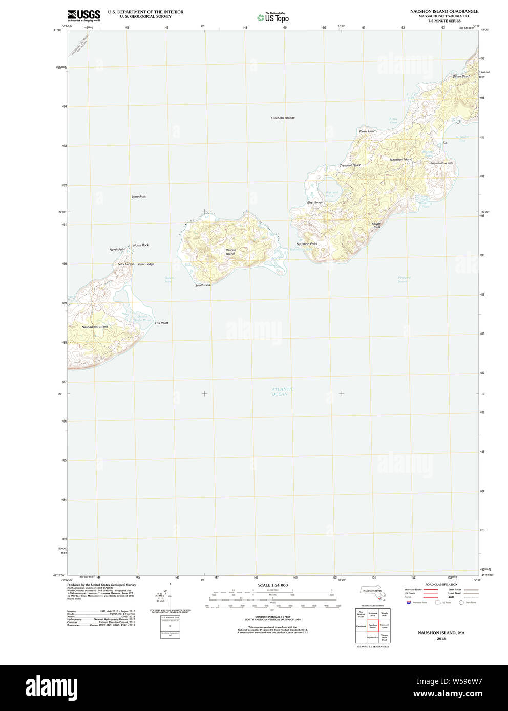 Massachusetts USGS Historical Topo Map MA Naushon Island 20120527 TM ...