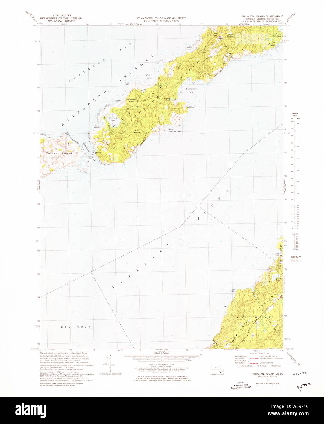 Massachusetts USGS Historical Topo Map MA Naushon Island 351137 1972 ...