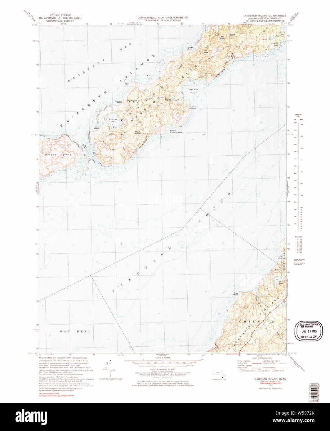 Massachusetts USGS Historical Topo Map MA Naushon Island 351138 1972 ...