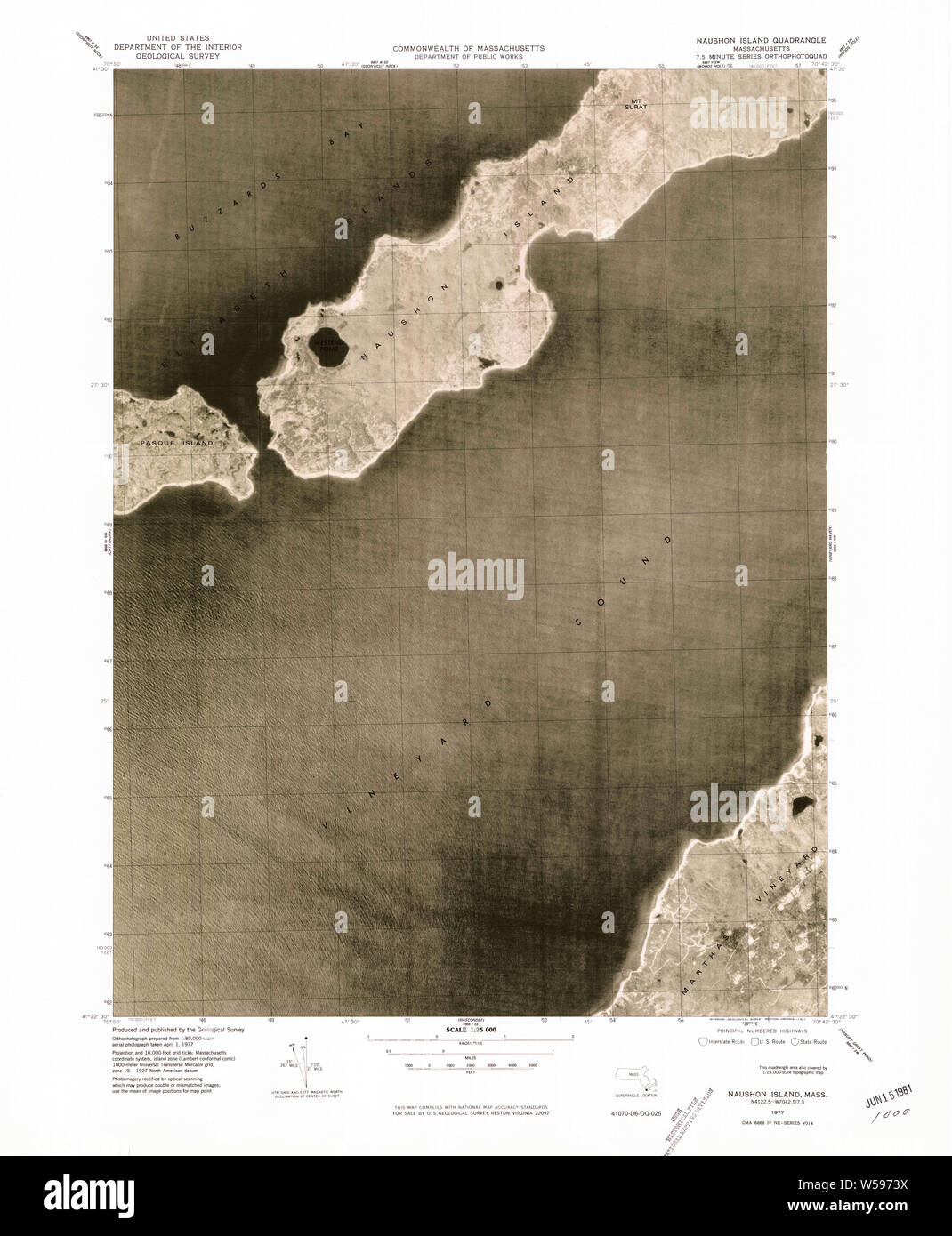 Massachusetts USGS Historical Topo Map MA Naushon Island 351140 1977 ...