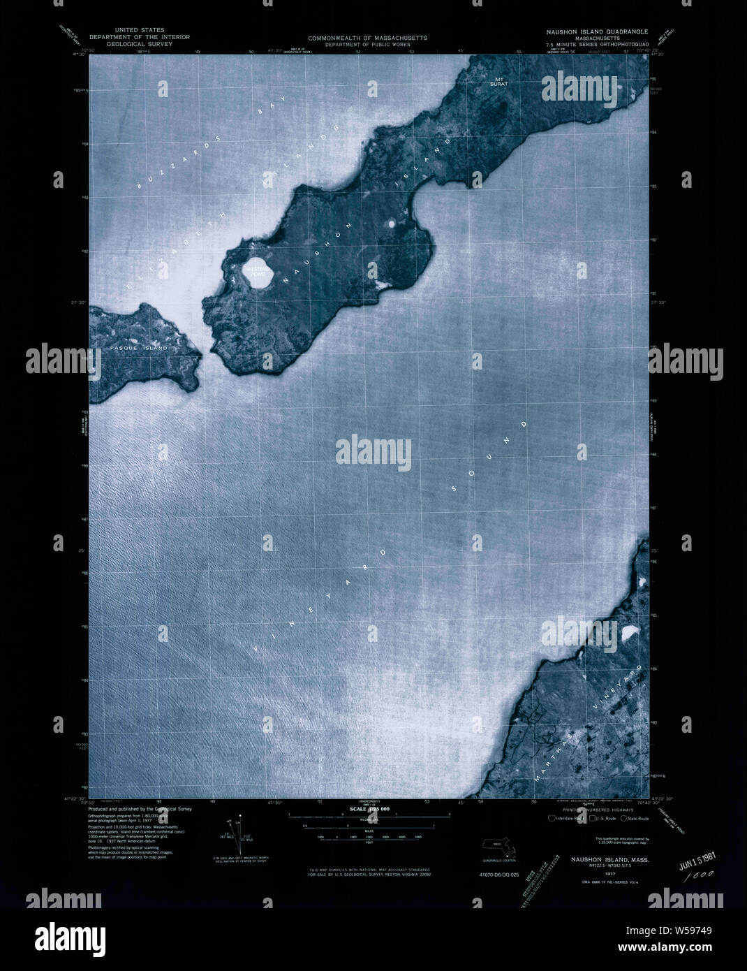 Massachusetts USGS Historical Topo Map MA Naushon Island 351140 1977 ...