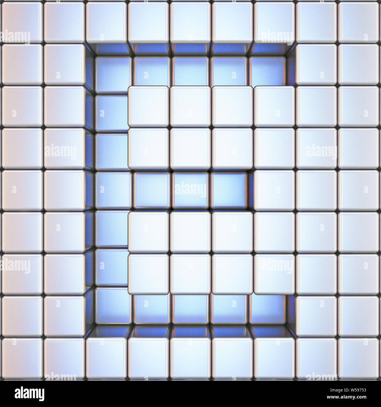 Cube grid Letter E 3D render illustration Stock Photo - Alamy