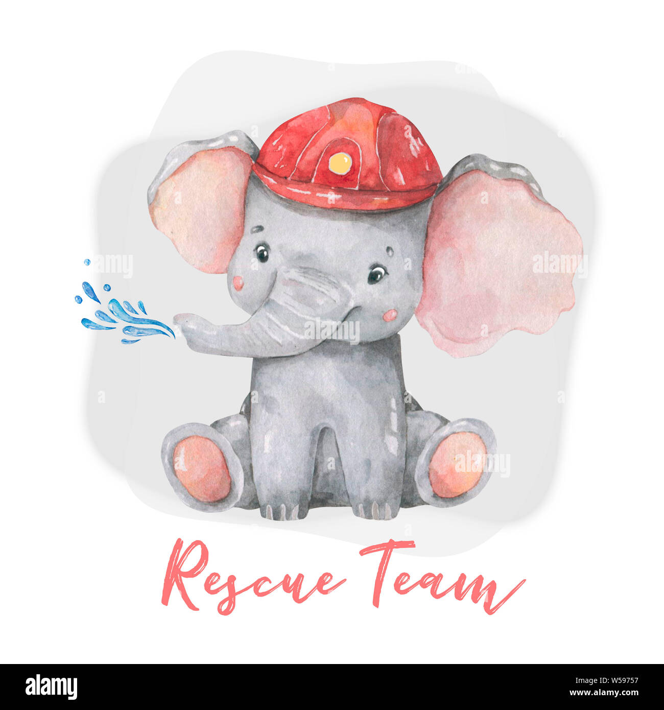 Cute baby safari animal elephant beautiful Watercolor hand drawn ...