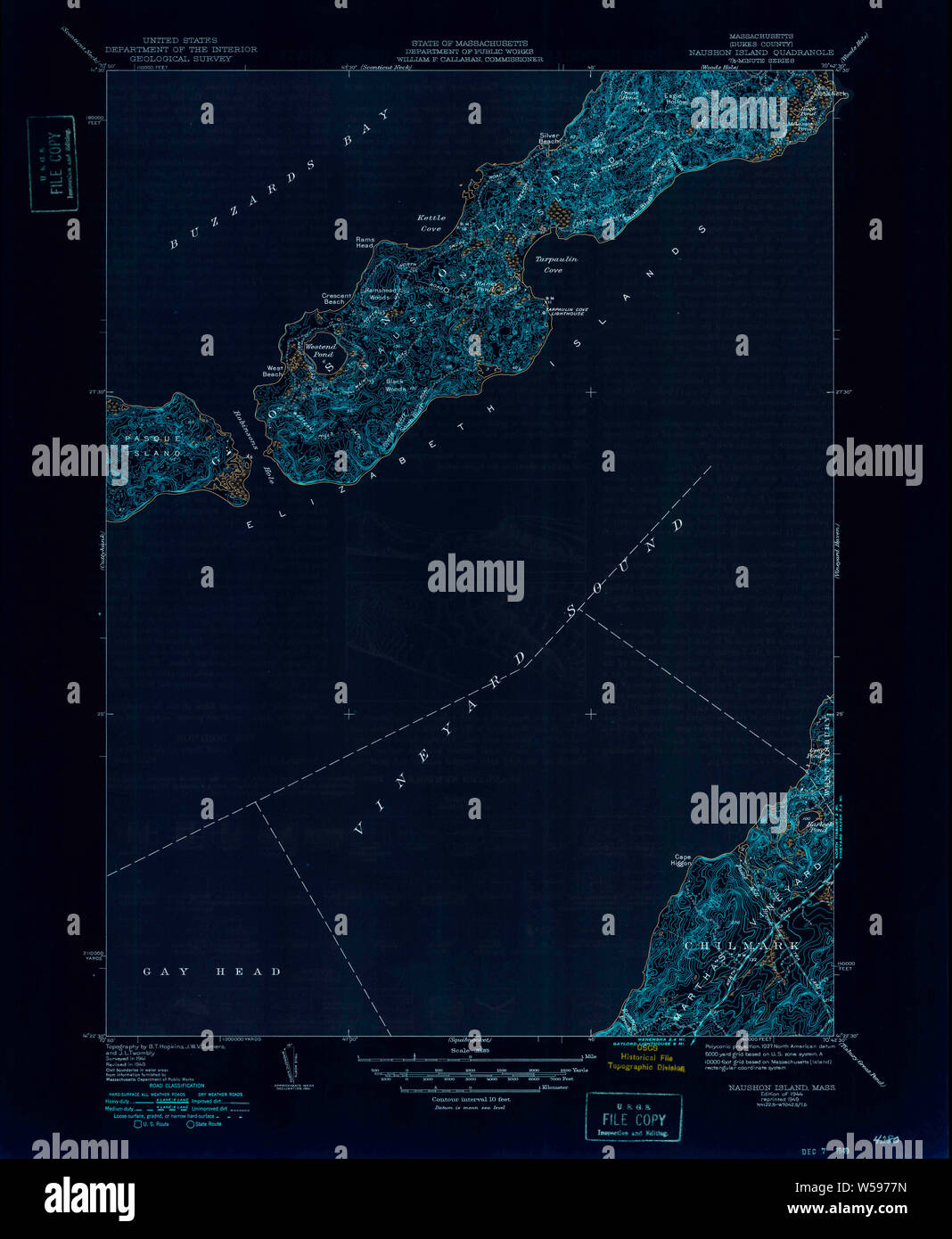 Massachusetts USGS Historical Topo Map MA Naushon Island 351960 1944 ...