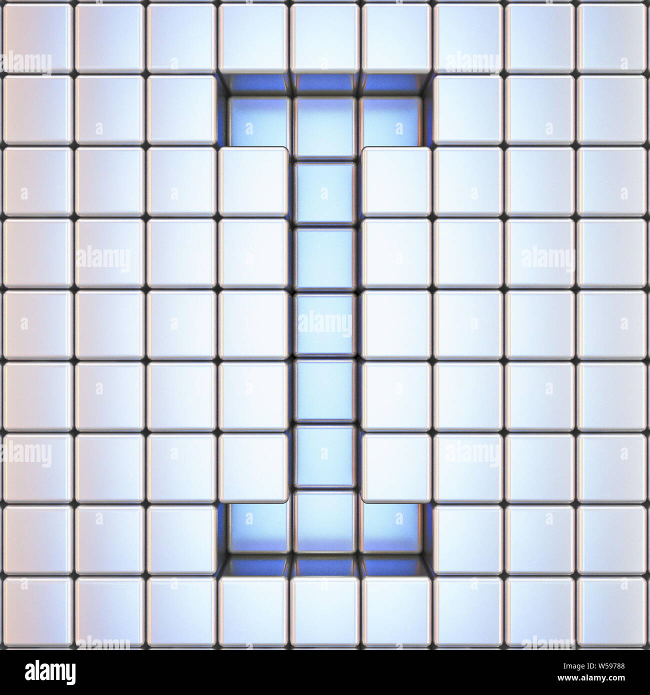 Cube grid Letter I 3D render illustration Stock Photo - Alamy