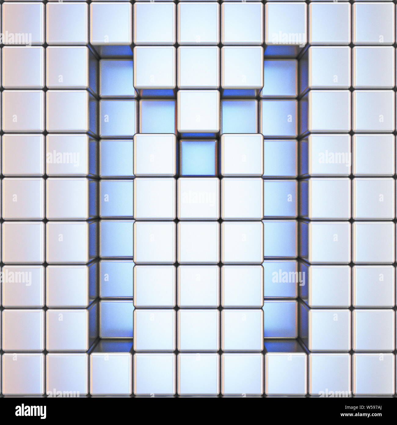 Cube grid Letter M 3D render illustration Stock Photo - Alamy