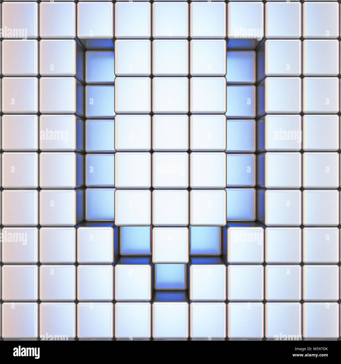 Cube grid Letter V 3D render illustration Stock Photo - Alamy