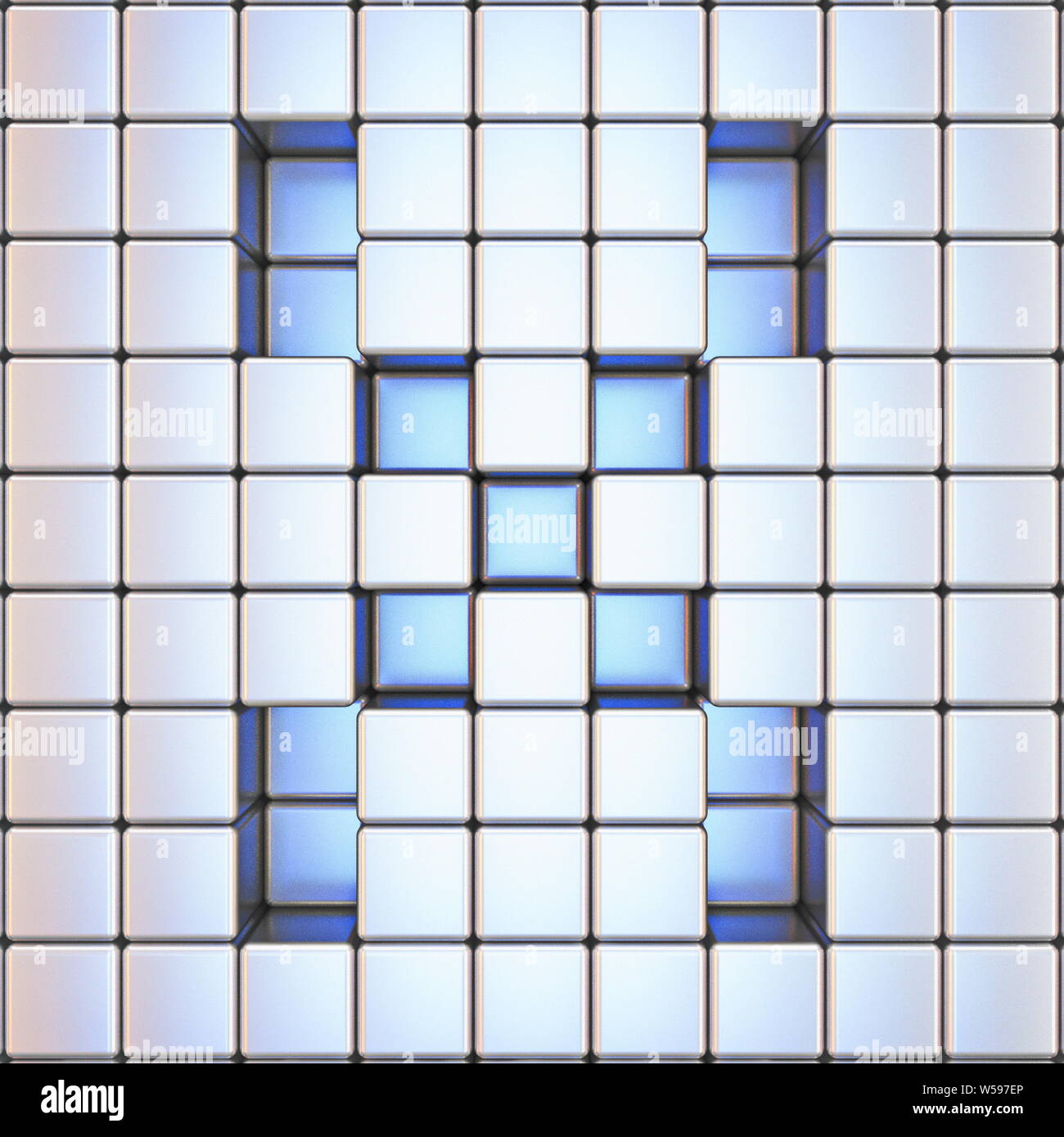 Cube grid Letter X 3D render illustration Stock Photo - Alamy